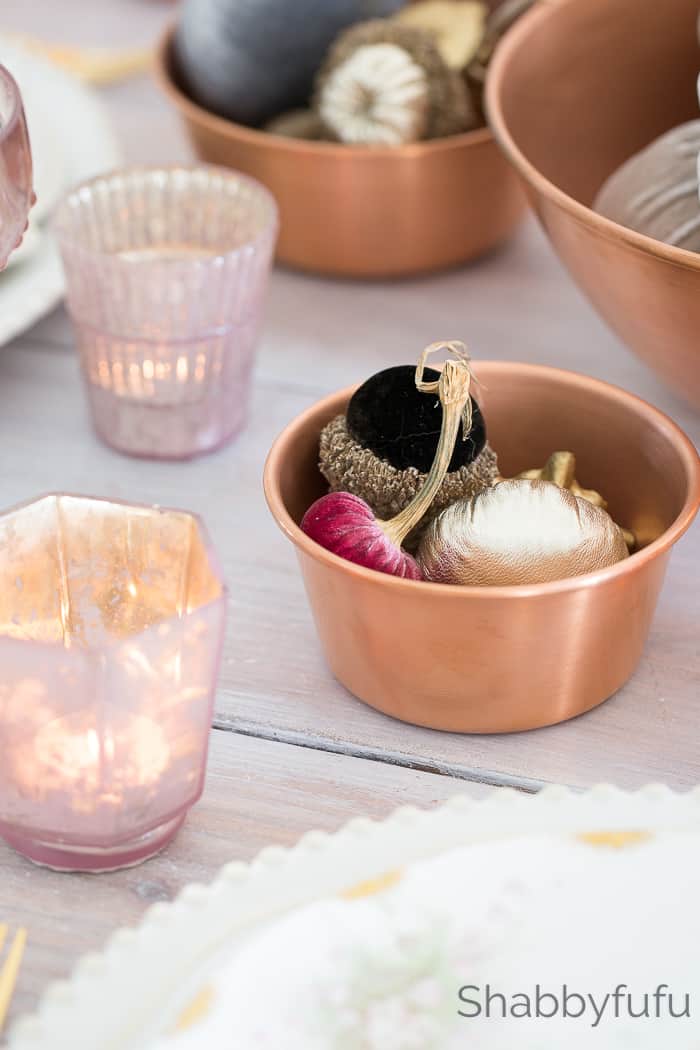 Fall Table Setting With Copper - shabbyfufu.com