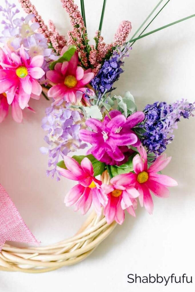 Dollar Tree Spring Wreath Idea (That Is Easy!) - shabbyfufu.com