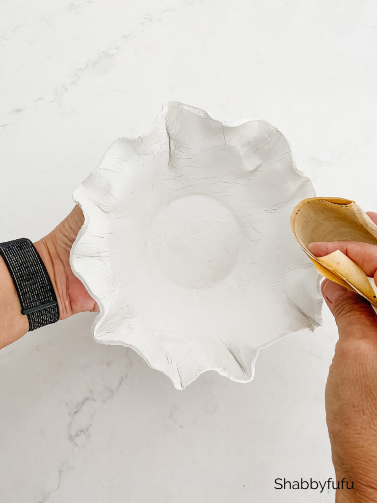 How To Make A Ruffle Clay Bowl DIY - shabbyfufu.com